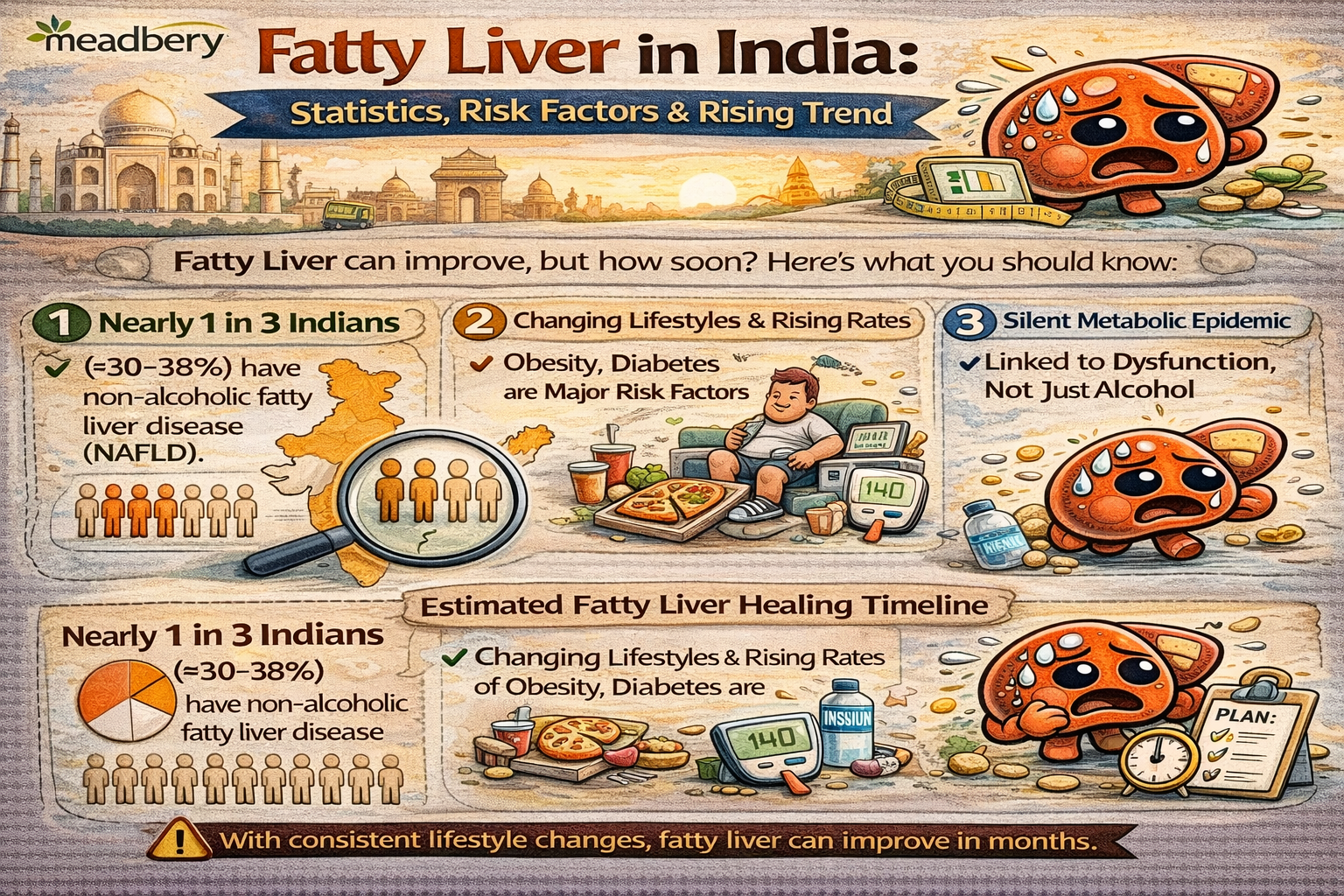 Fatty Liver in India: Statistics, Risk Factors & Rising Trend – Meadbery