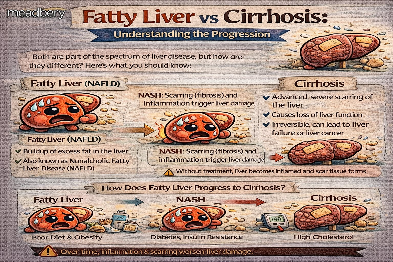 Fatty Liver vs Cirrhosis: Understanding the Progression – Meadbery